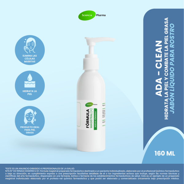 ADA-CLEAN | JABÓN LÍQUIDO FACIAL - Sciencia Pharma