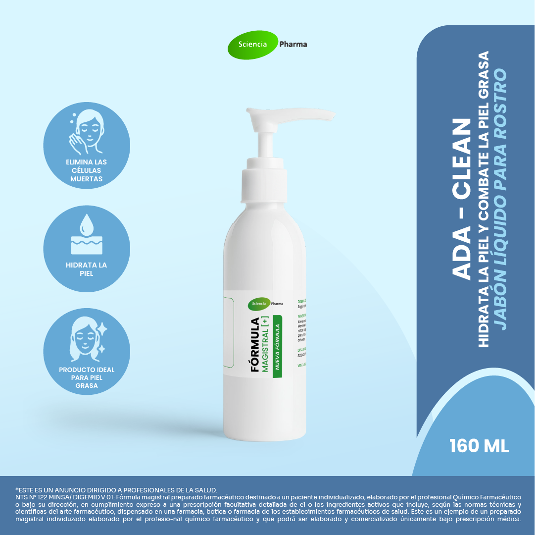 ADA-CLEAN | JABÓN LÍQUIDO FACIAL - Sciencia Pharma