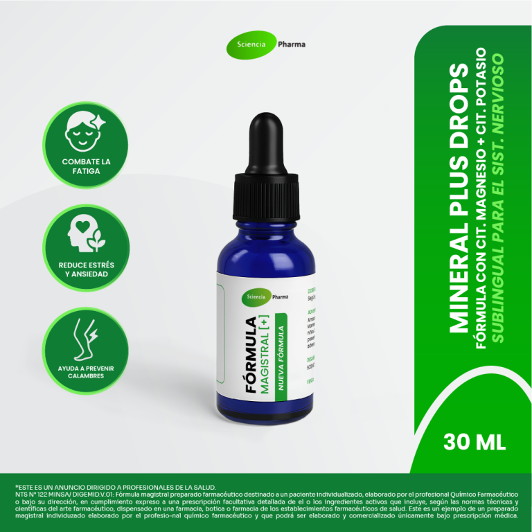 MINERAL PLUS DROPS | SUBL. PARA EL SIST. NERVIOSO - Sciencia Pharma